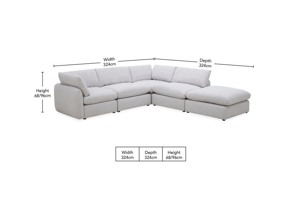 Cali Mark II | 5 Seat Chaise Modular Lounge | Removable Covers ...