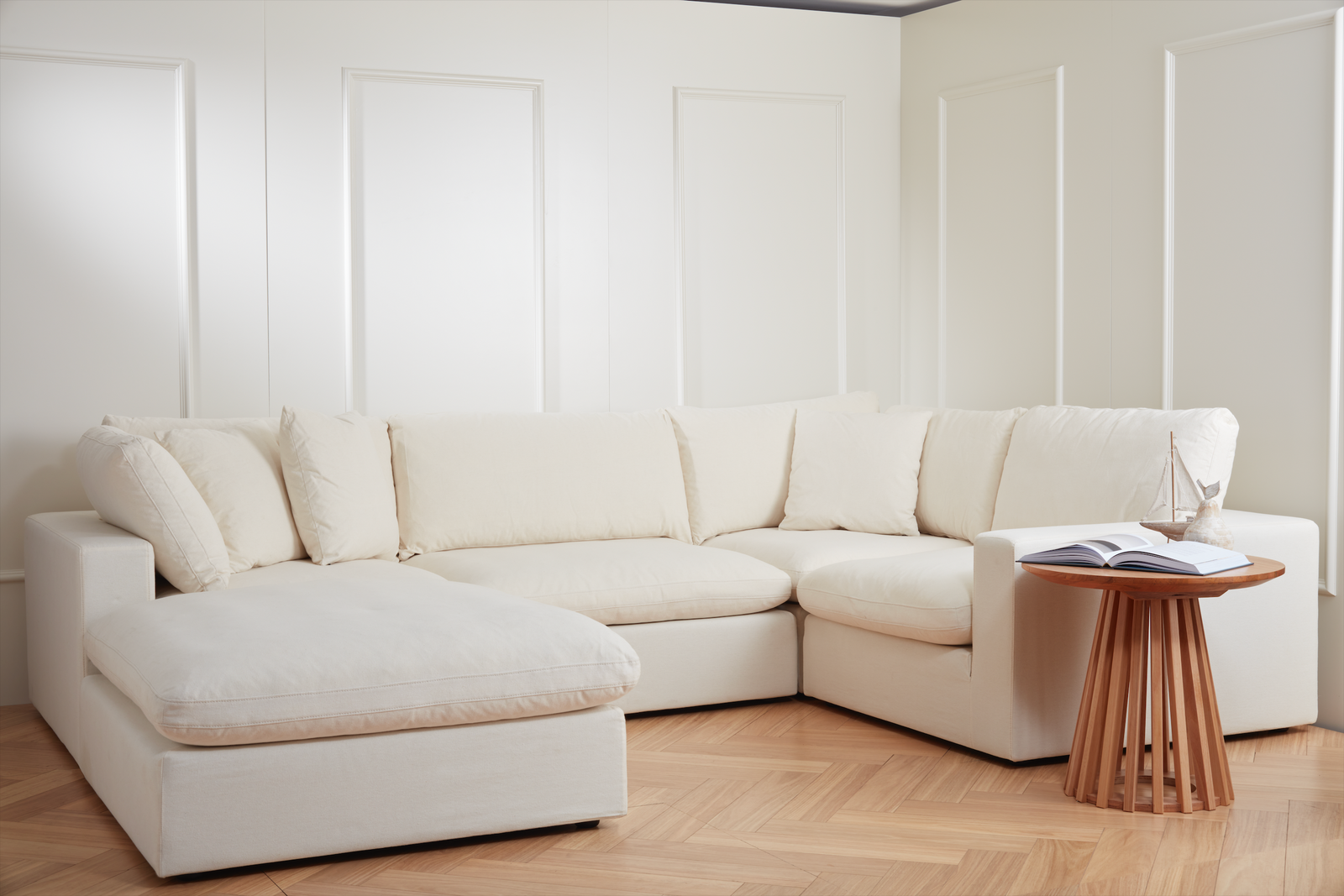 Cali | Sol Ivory | Modular Chaise Sofa | Removable Covers | Feather